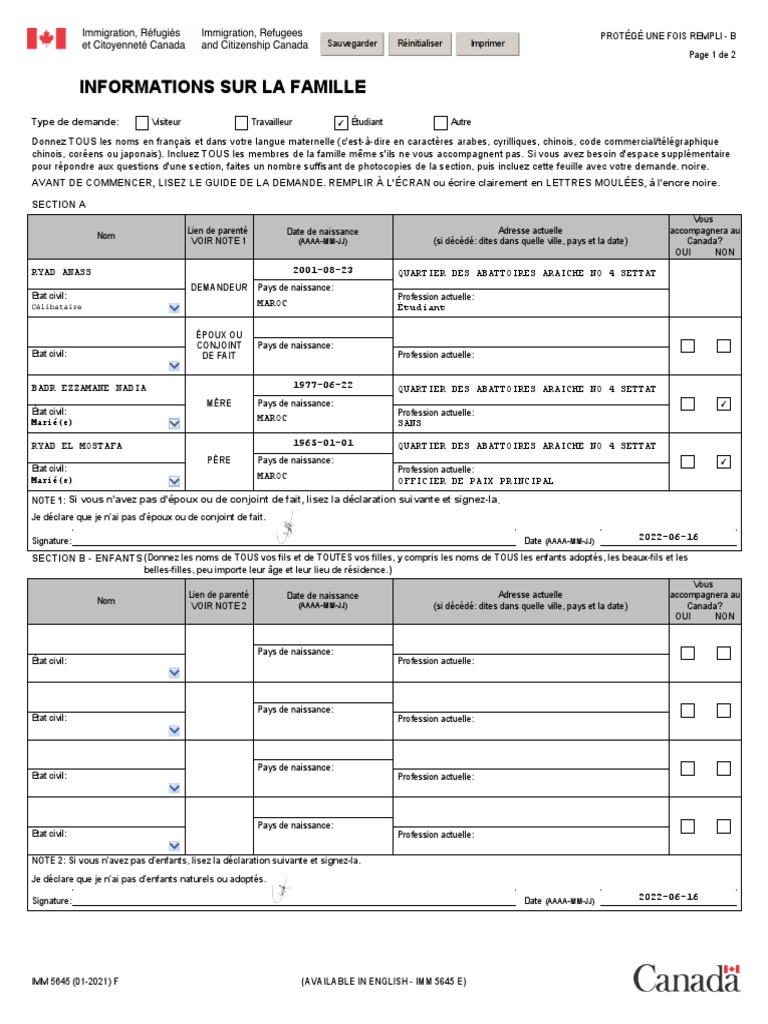 Imm 5645 F | PDF | Immigration