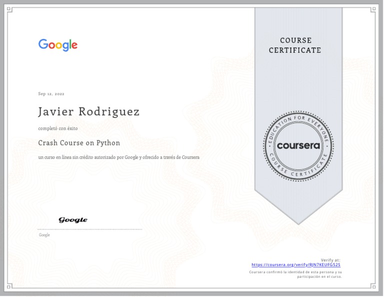 Coursera - Crash Course On Python | PDF