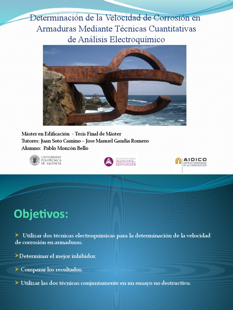 Presentación Pablo Monzón Bello | PDF | Corrosión | Electroquímica