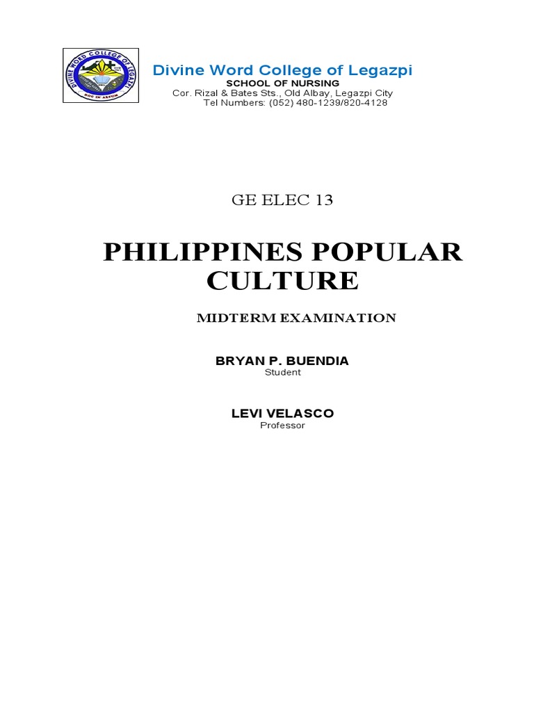 Philippines Popular Culture: Ge Elec 13 | PDF