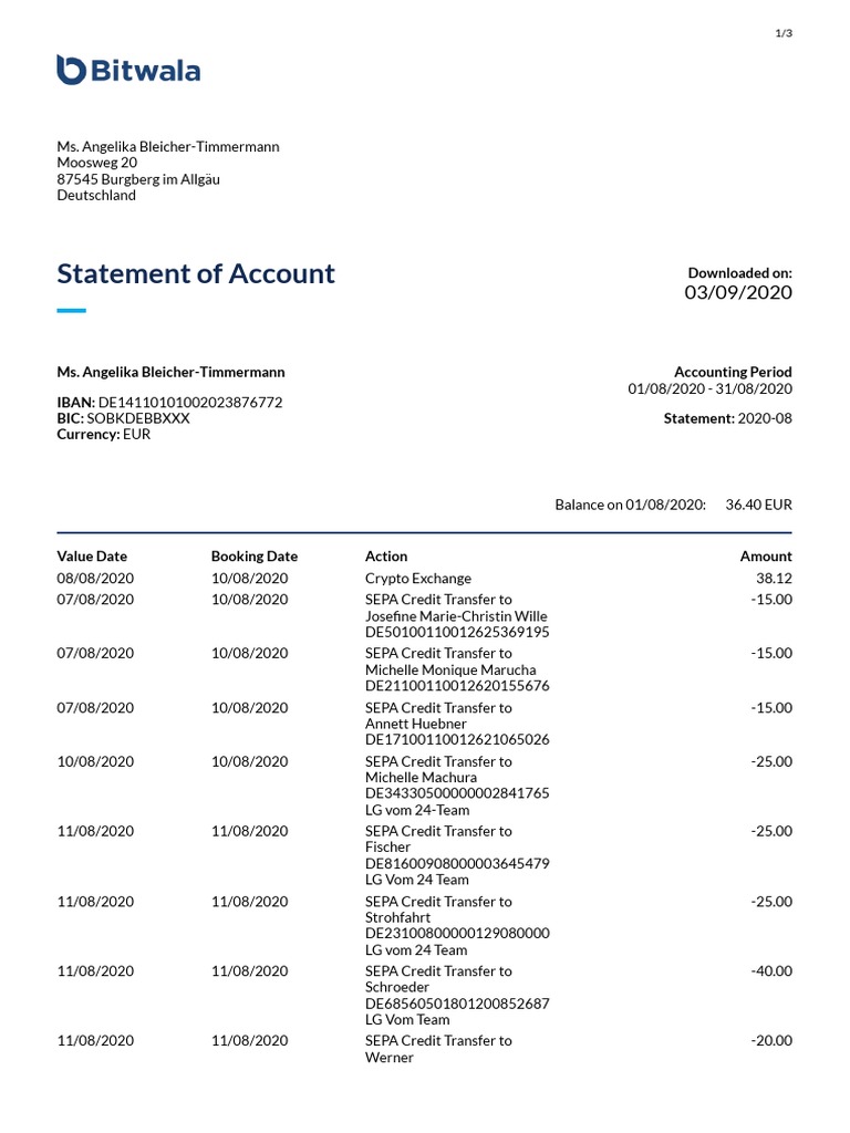 Statement Account Crypto Transactions | PDF | Overdraft | Private Sector