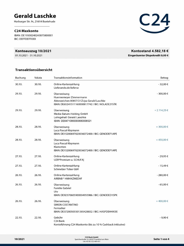 C24 Kontoauszug | PDF