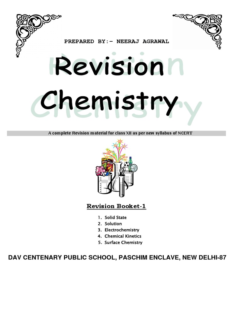 Revision Booklet Physical Chemistry Class 12 | PDF | Reaction Rate ...