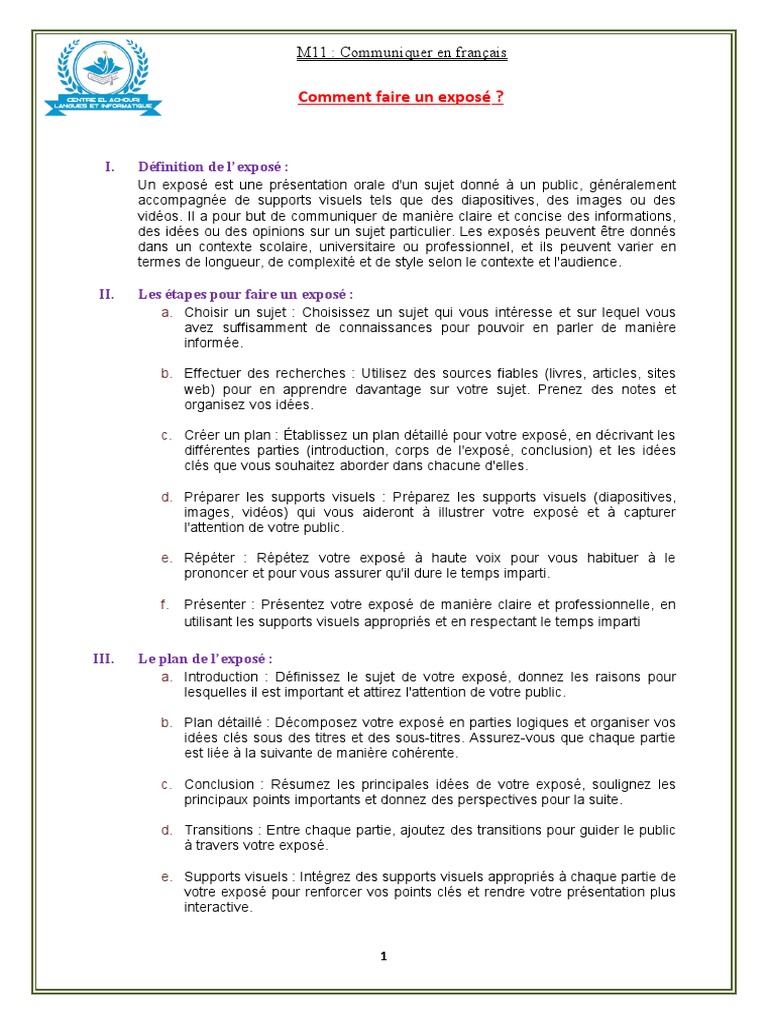 Comment réussir un exposé efficace | PDF | Évolution de carrière | Art