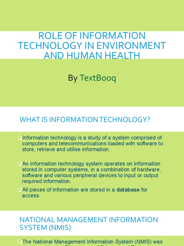 IT's Role in Environment and Health | PDF | Information | Geographic ...