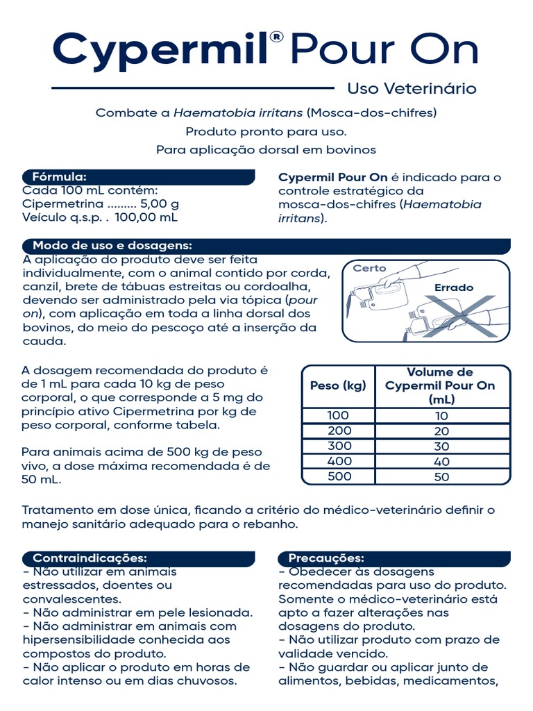 Bula Cypermil Pour On 1l Ourofino | PDF | Embalagem e rotulagem | Leite