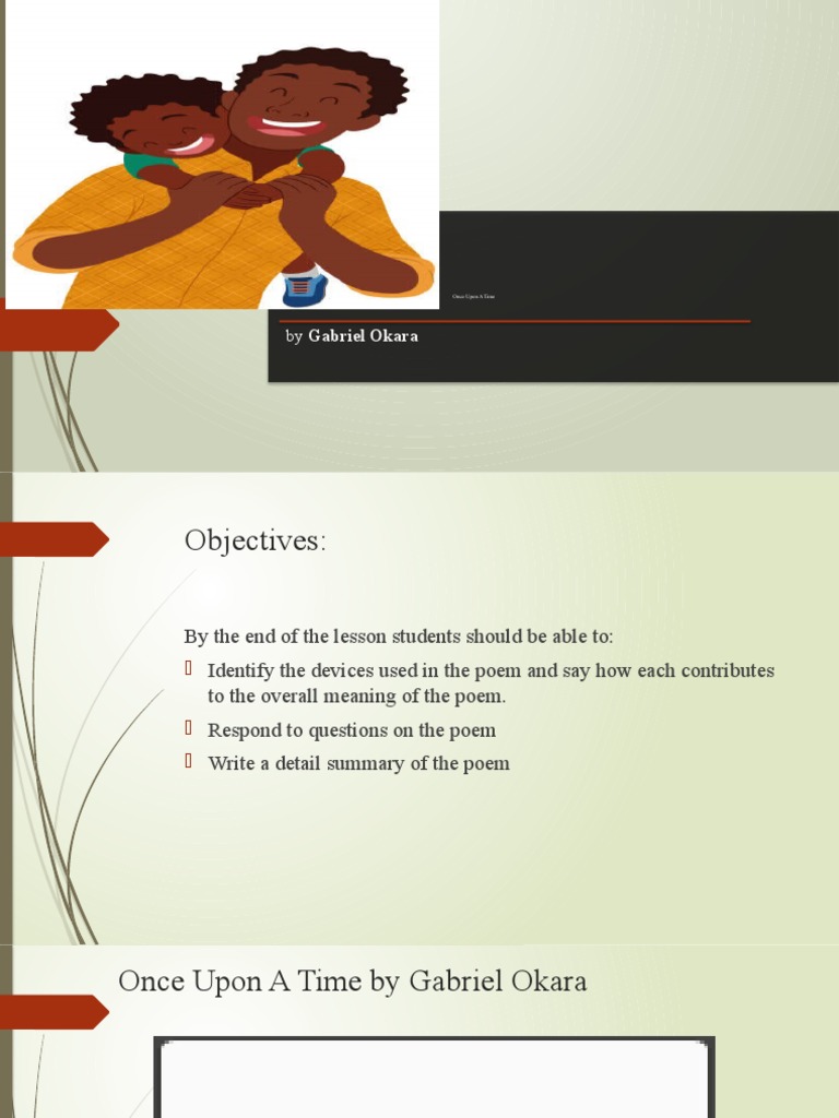 By Gabriel Okara: Once Upon A Time | PDF | Poetry