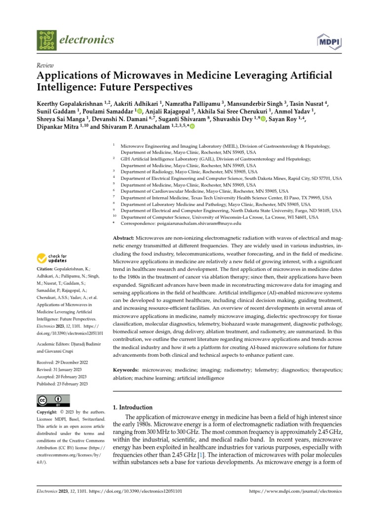 Applications of Microwaves in Medicine Leveraging Artificial ...