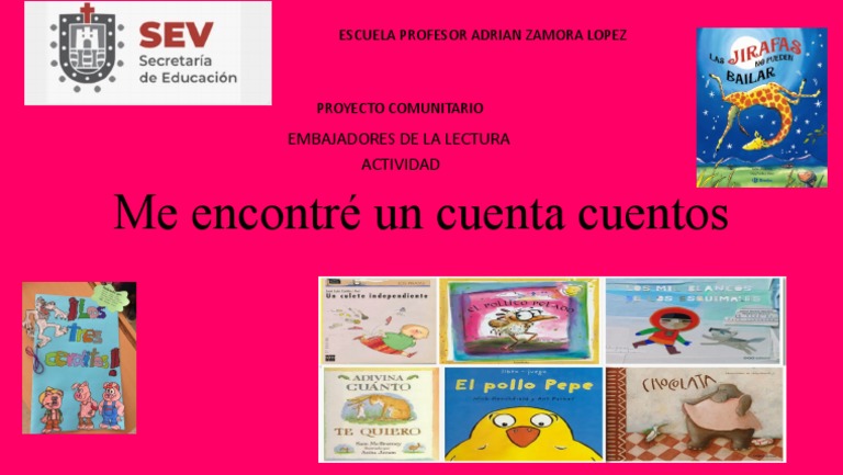 Me Encontré Un Cuenta Cuentos: Embajadores de La Lectura Actividad | PDF