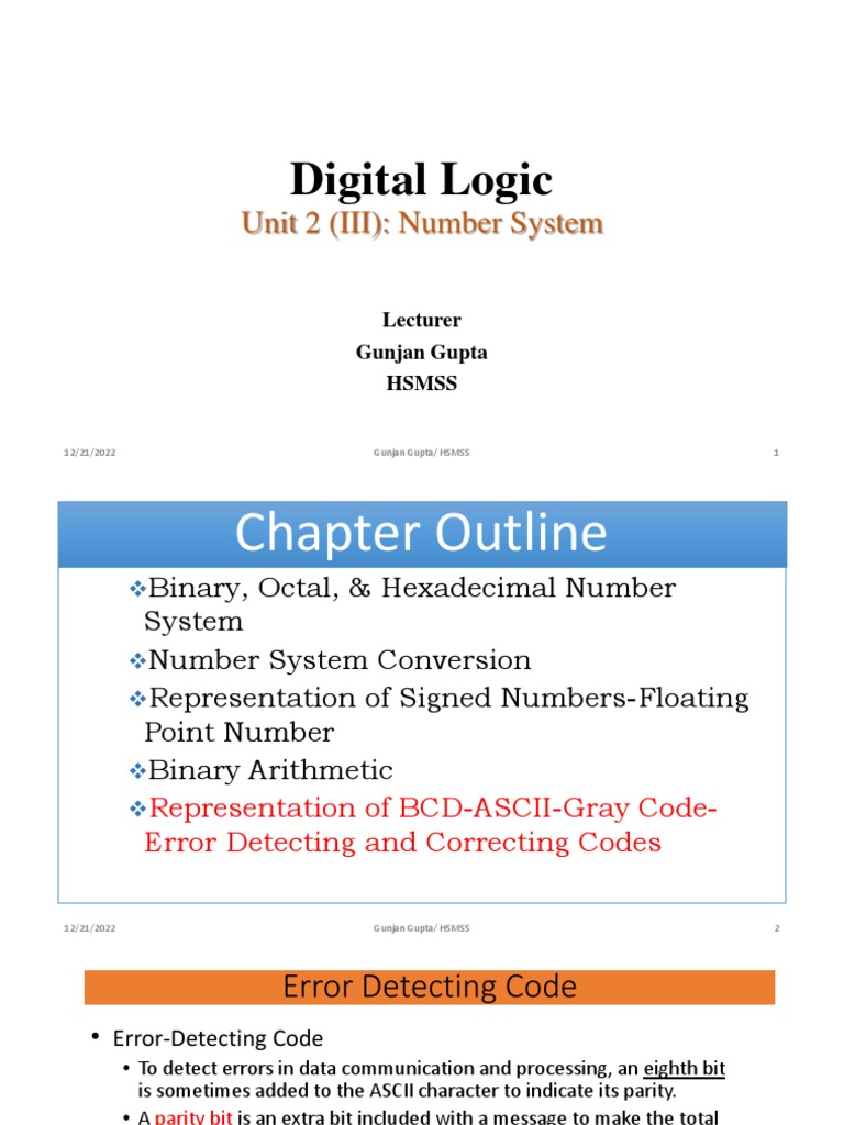 79 Unit 2 3 Pdf Error Detection And Correction Arithmetic