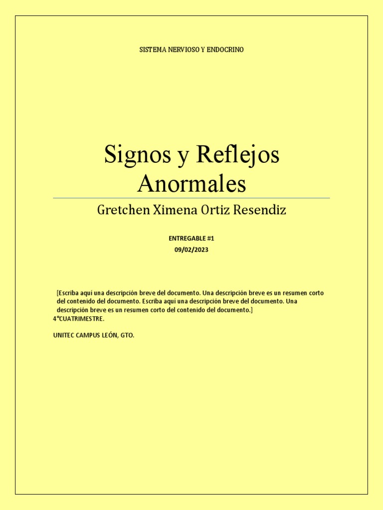 Signos y Reflejos Anormales | PDF | Neurociencia | Fisiología