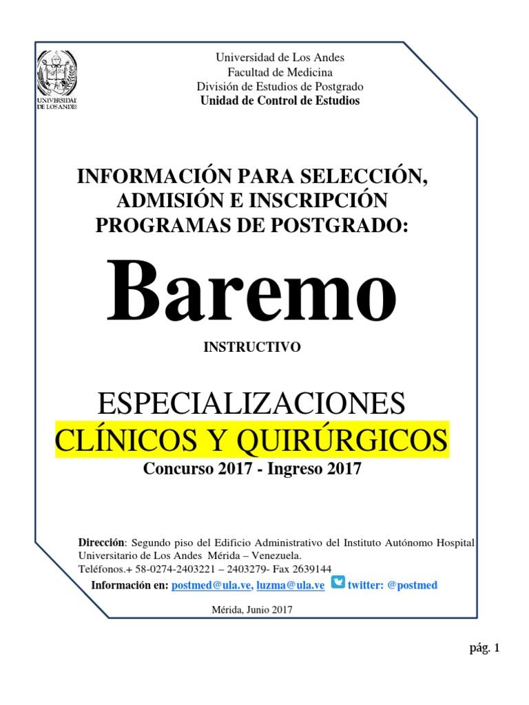 Baremo Ula | PDF | Medicina | Venezuela