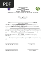 Parental Consent Form. Aral Program.... | PDF