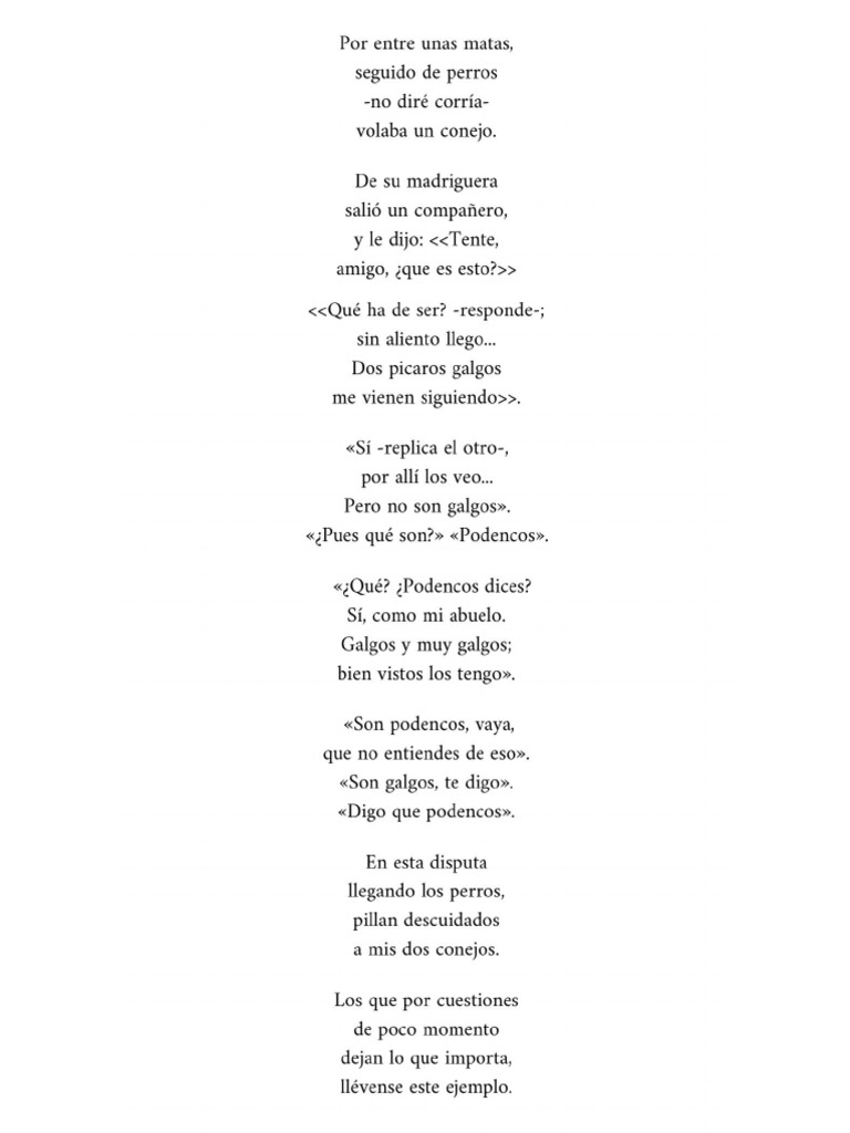 Los Dos Conejos Poema de Tomas Irerte | PDF