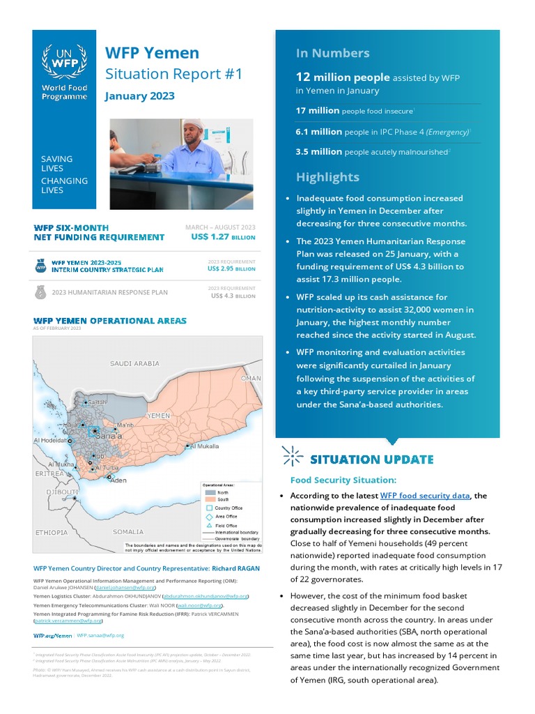 WFP Yemen: Situation Report #1 | PDF | World Food Programme | Yemen