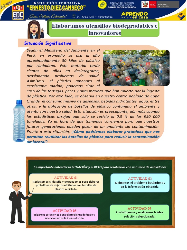 Guia de Aprendizaje-Exp 8-Act.2-4ºGrado EDC-26 | PDF | El plastico | Contaminación