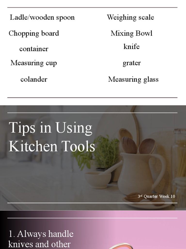 Essential Kitchen Tools and Safety Tips | PDF