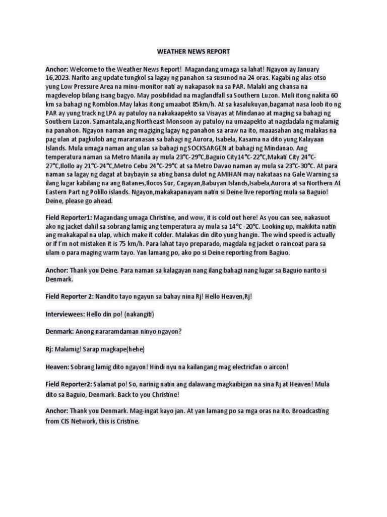 Weather News Report.g1 | PDF