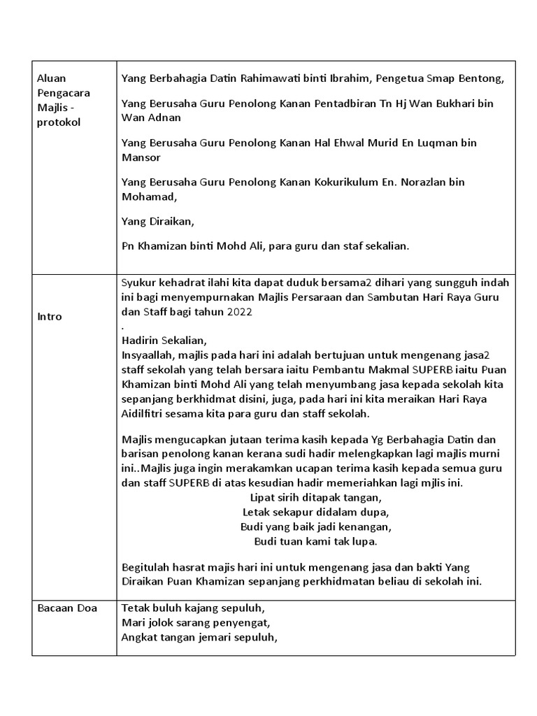 Teks Persaraan | PDF