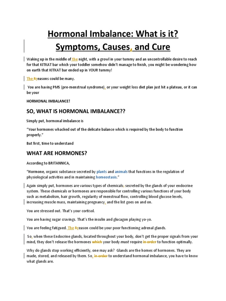 Hormonal Imbalance | PDF | Hormone | Endocrine System
