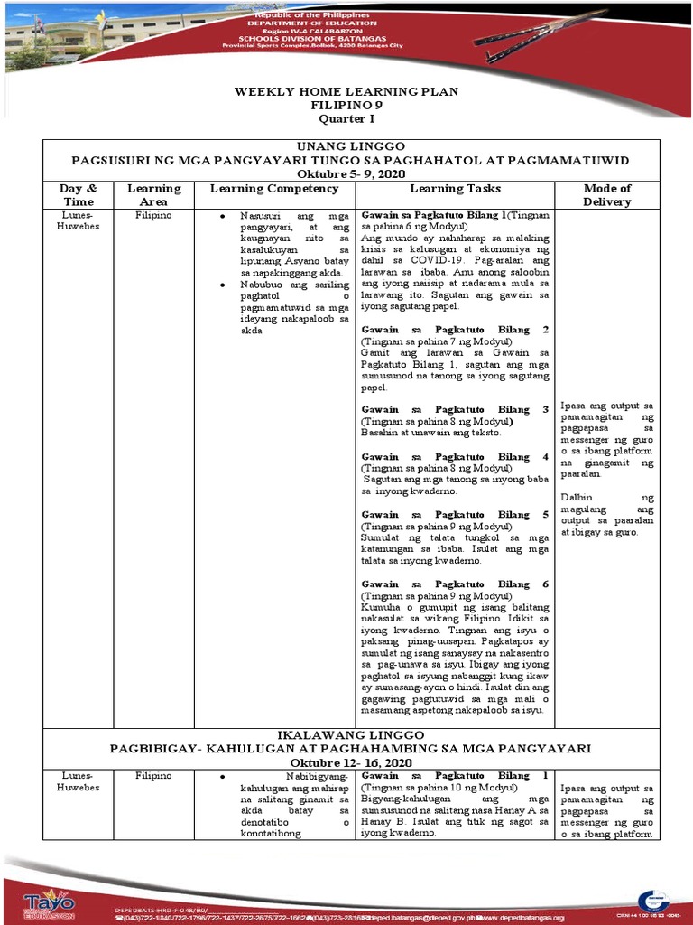 Q1-Whlp-Filipino 9 | PDF