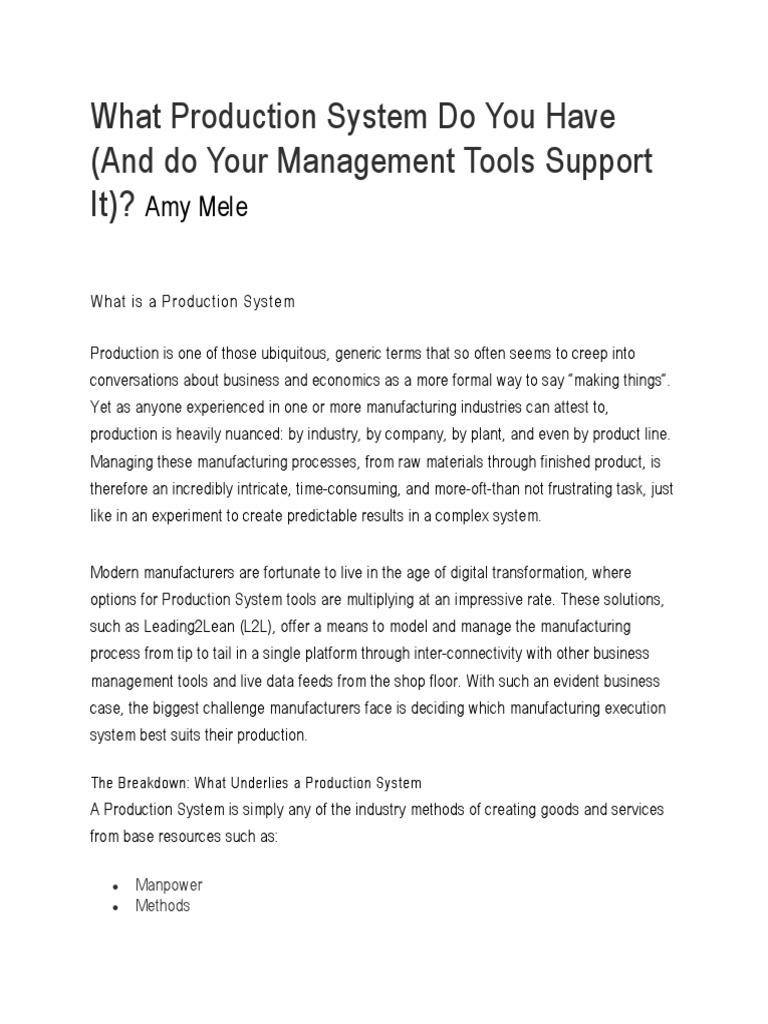 What Production System Do You Have | Download Free PDF | Information ... What Production System Do You Have | Download Free PDF | Information ...