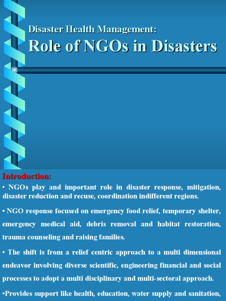 Role of Ngos in Disasters | PDF | Non Governmental Organization ...