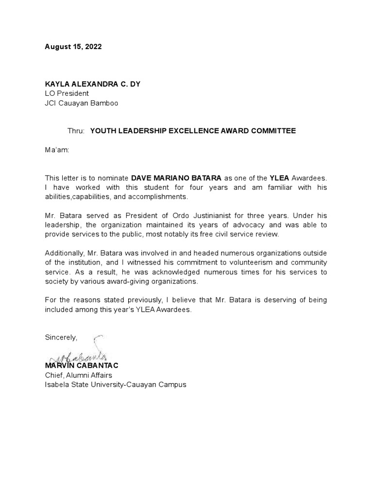 Nomination BATARA | PDF | Career & Growth | Lifestyle