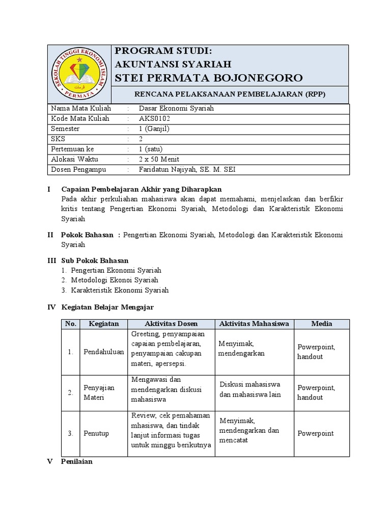 Stei Permata Bojonegoro: Program Studi: Akuntansi Syariah | PDF