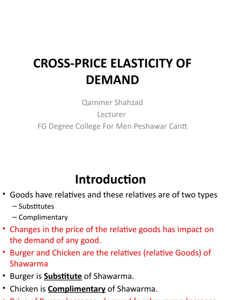 Cross Elasticity of Demand | Download Free PDF | Elasticity (Economics ...
