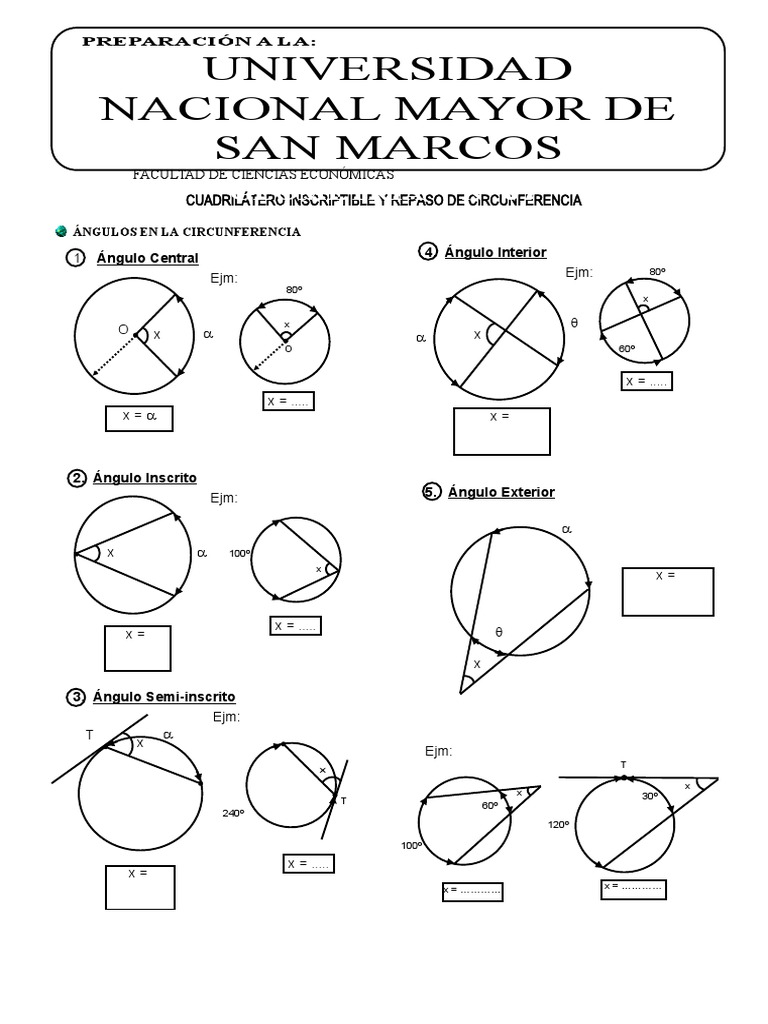Cuadriláteros Inscriptibles y Propiedades | PDF | Triángulo | Formas ...