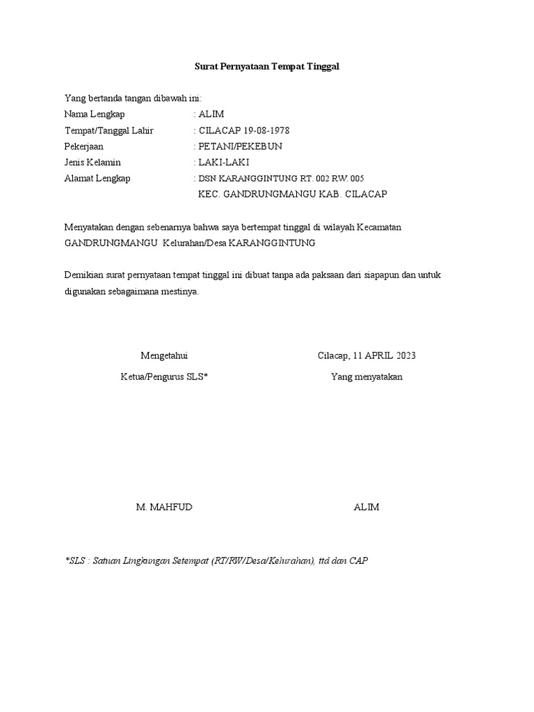 Surat Keterangan Domisili - Tempat Tinggal | PDF Surat Keterangan Domisili - Tempat Tinggal | PDF