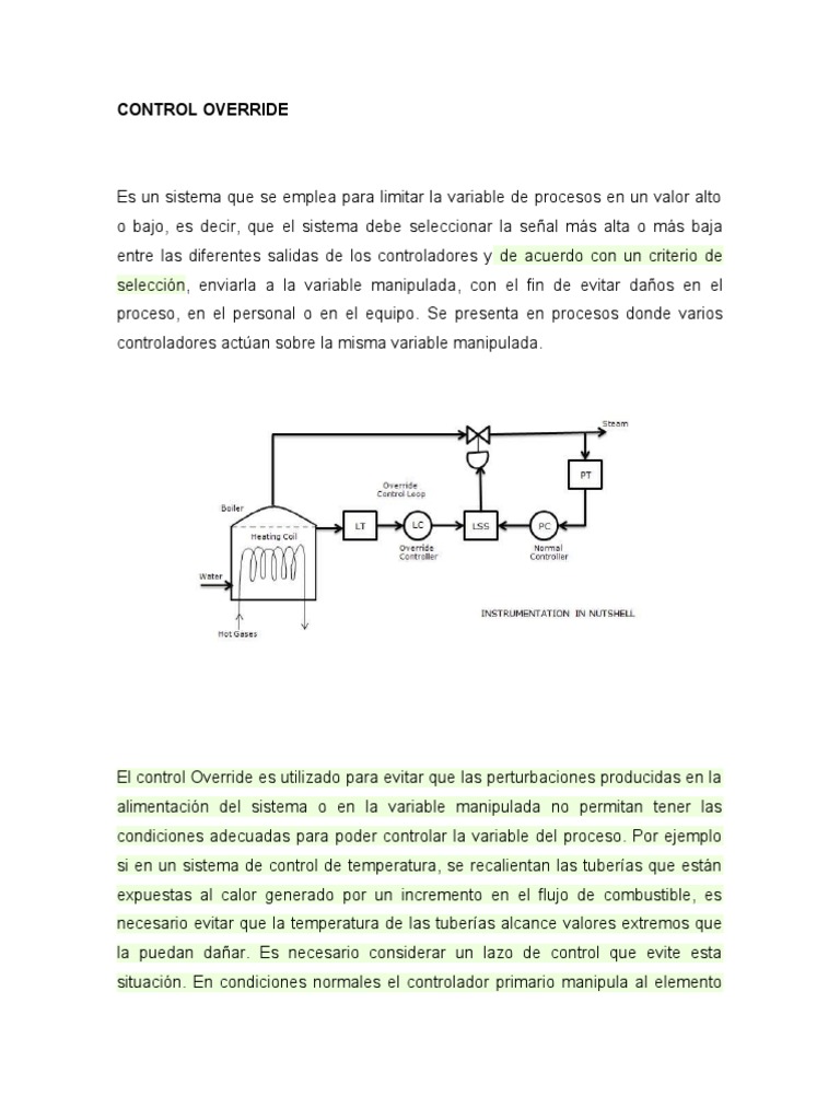 Control Override en Procesos Industriales | PDF | Ingeniería mecánica ...