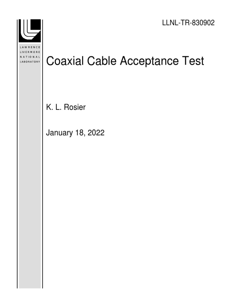 Coaxial Cable Acceptance Test: K. L. Rosier | PDF | High Voltage ...