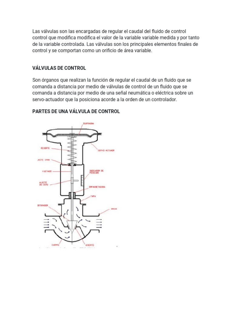 Válvulas de Control | PDF | Ingeniería mecánica | Física Aplicada e ...