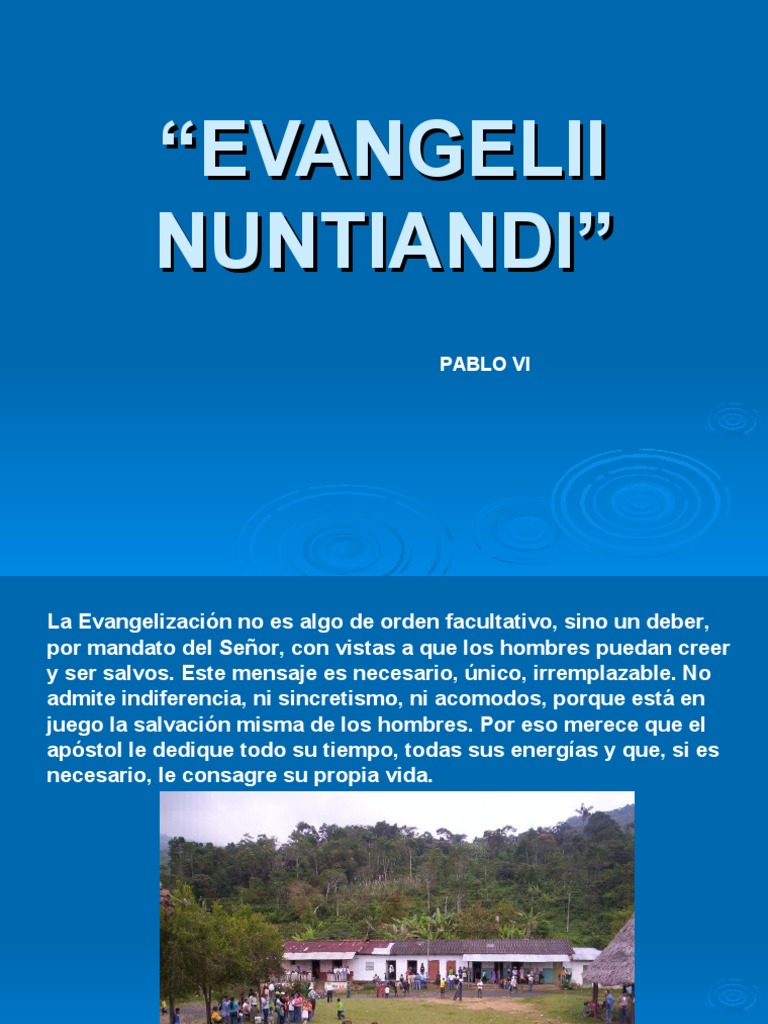 Resumen de Evangelii Nuntiandi | PDF | Evangelización | Iglesia Católica