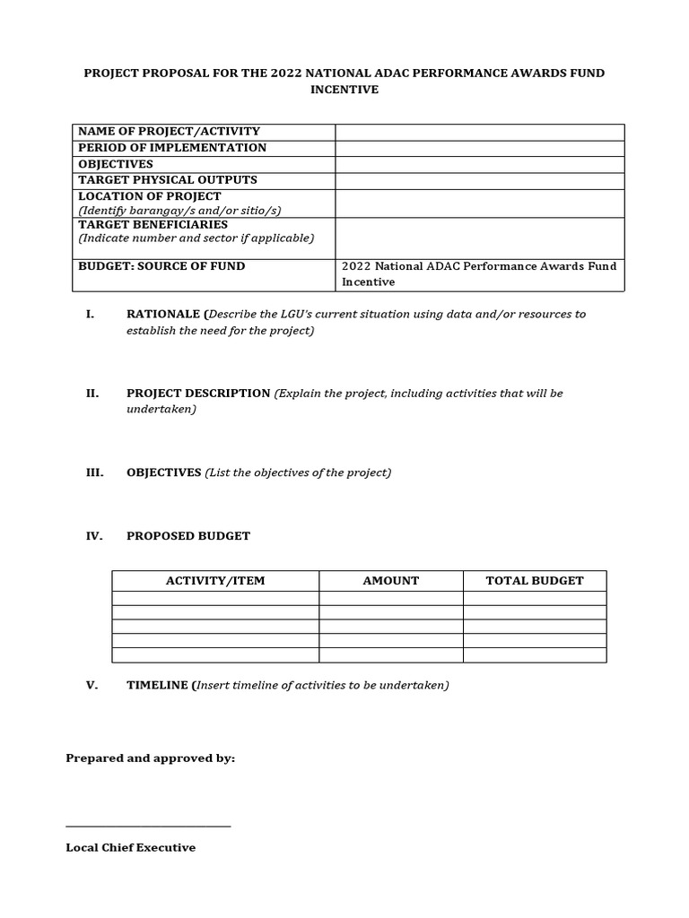 2022 National ADAC Proposal Template | PDF