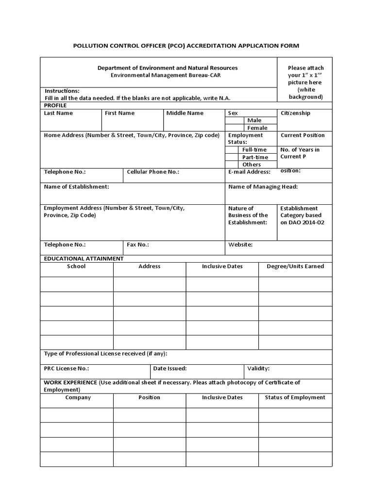 4 PCO Accreditation Application Form New | PDF | Notary Public