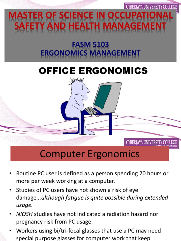 MOSH-Chapter 12 (Office Ergonomics) | PDF | Human Factors And Ergonomics