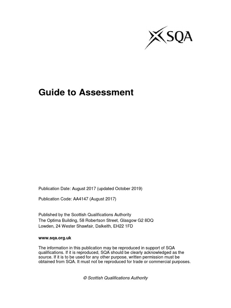 SQA Guide To Assessment | PDF | Educational Assessment | Validity (Statistics)