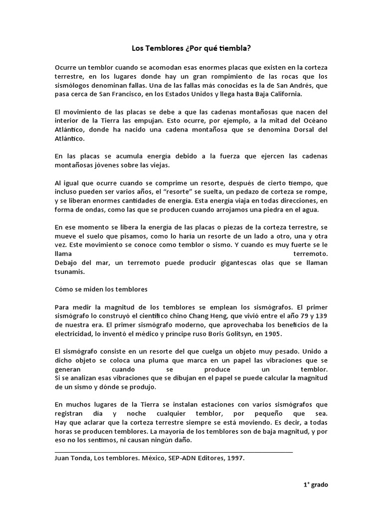 Los Temblores | PDF | Temblores | Sismología