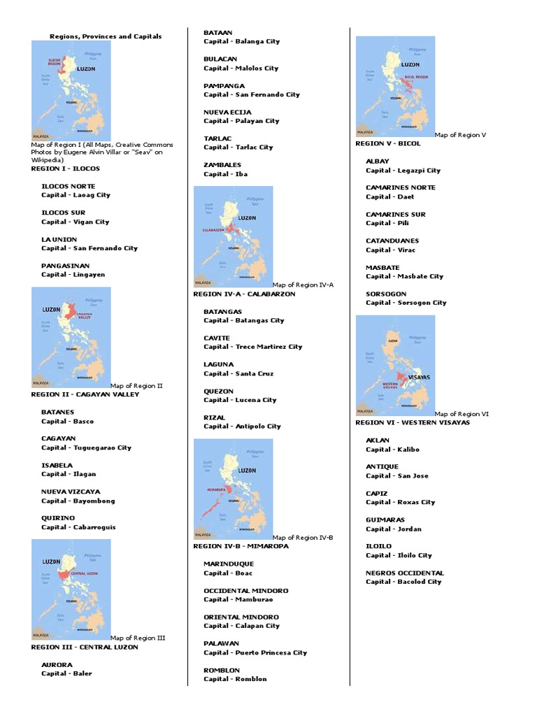 Map of Region I (All Maps, Creative Commons Photos by Eugene Alvin ...
