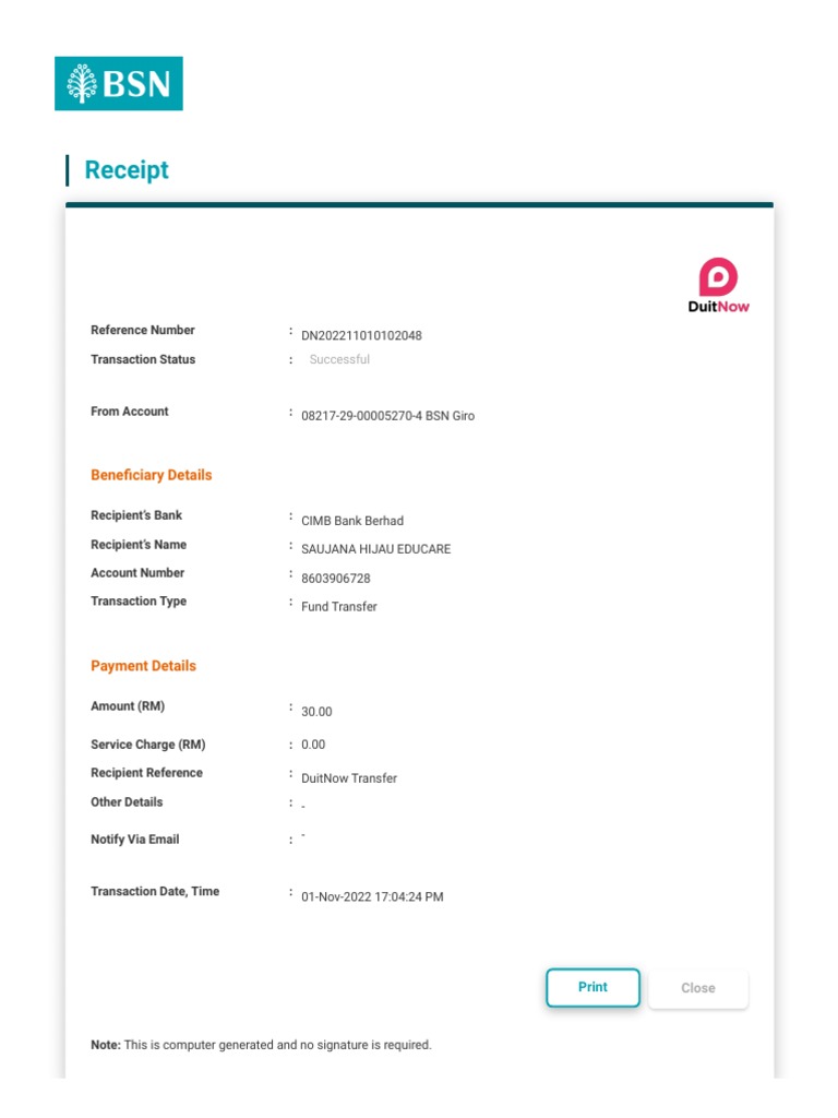 Receipt: Beneficiary Details | PDF