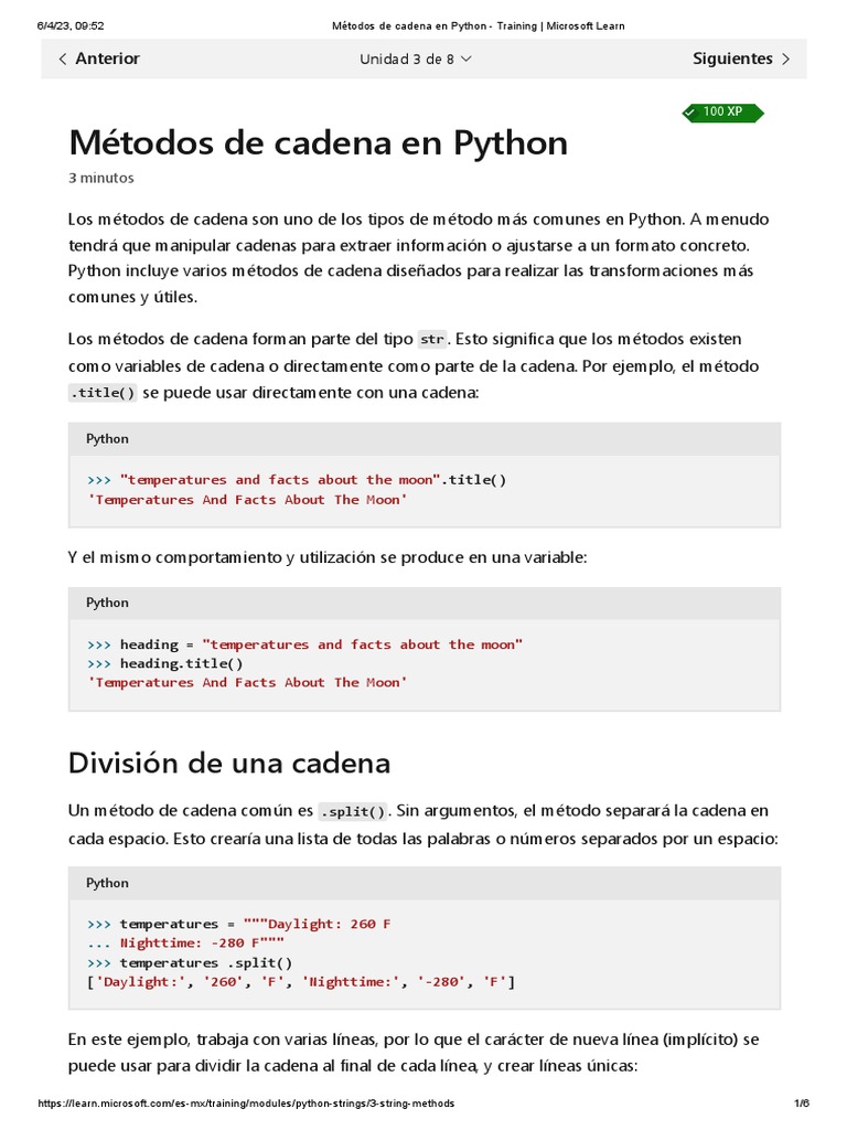Métodos de Cadena en Python | PDF | Python (lenguaje de programación) | Celsius