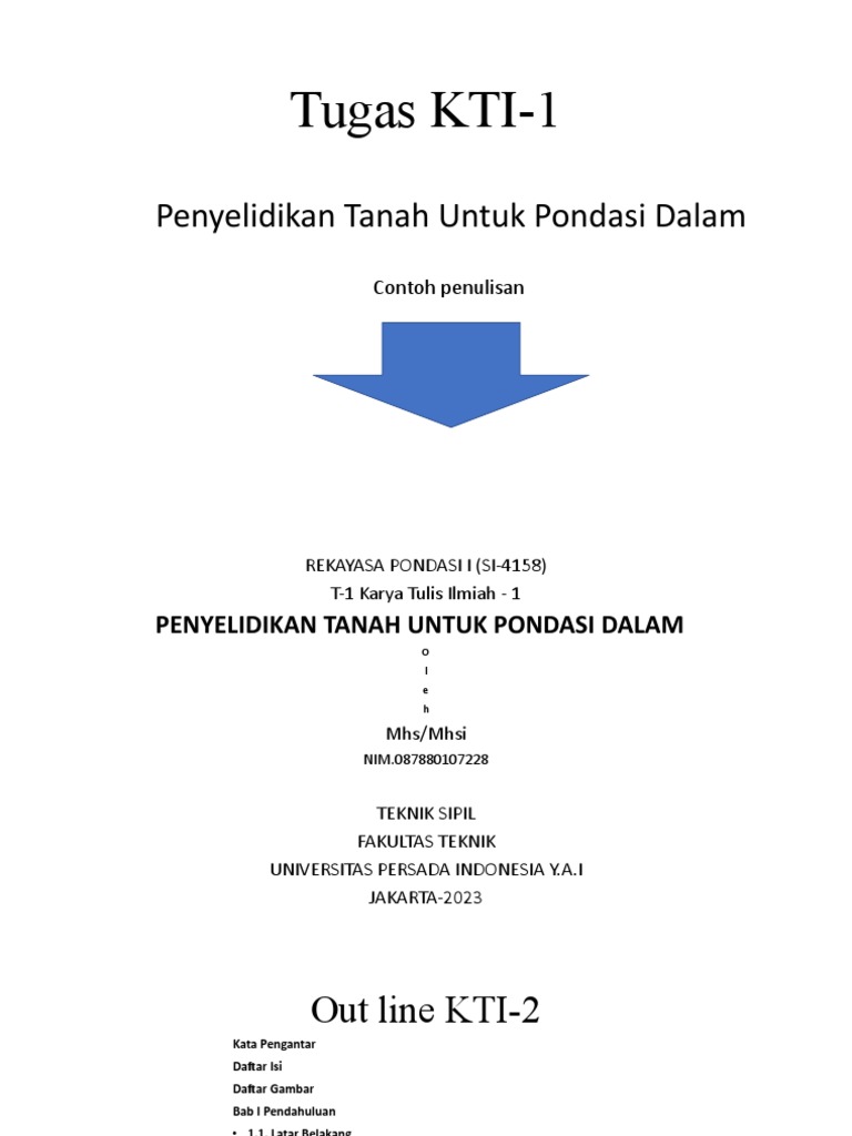 Tugas KTI-1: Penyelidikan Tanah Untuk Pondasi Dalam | PDF