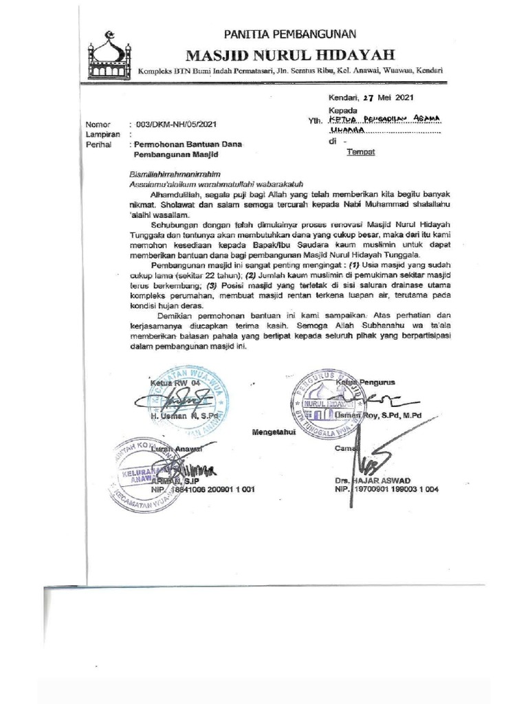 Surat Permohonan Bantuan - Page-0001 | PDF