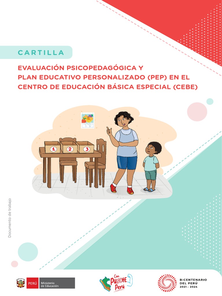 Cartilla Evaluación Psicopedagógica y Plan Educativo Personalizado PEP en El CEBE | PDF ...