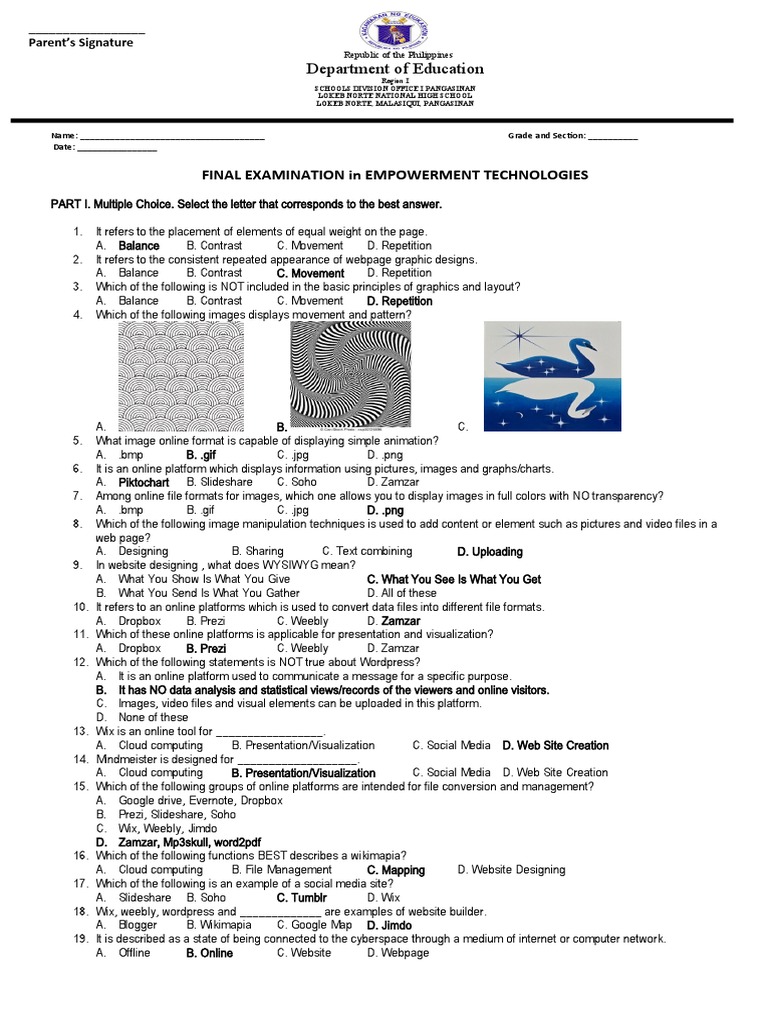 2nd Quarter Summative Test Emp Tech 2022 | PDF | Websites | Educational ...