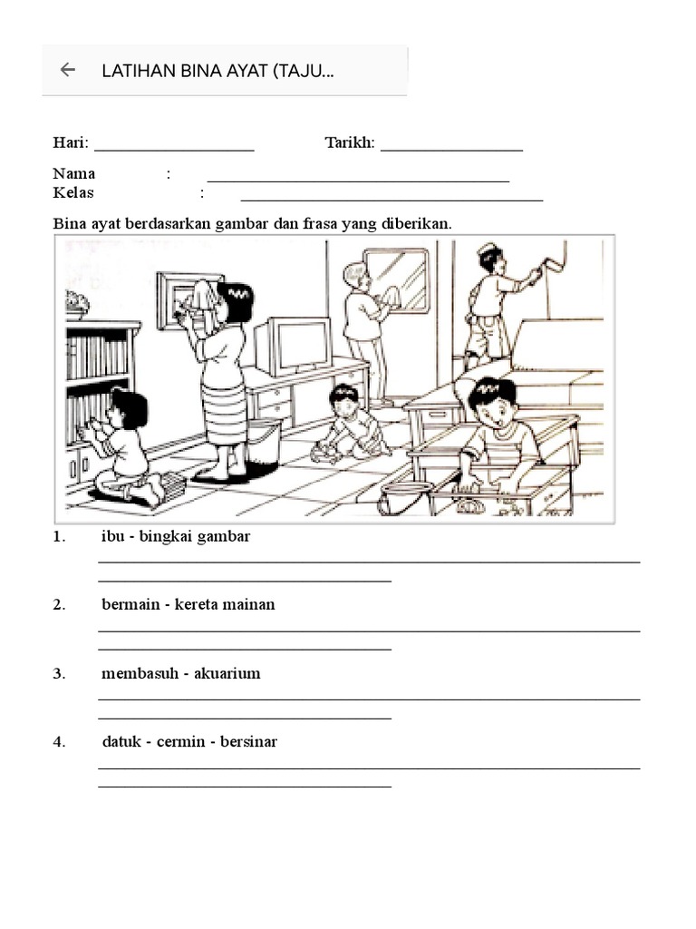 Latihan Bina Ayat Berdasarkan Gambar | PDF | Seni | Komputer