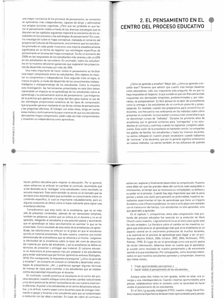Ritchhart - Hacer Invisible El Pensamiento (Cap. 1) | PDF